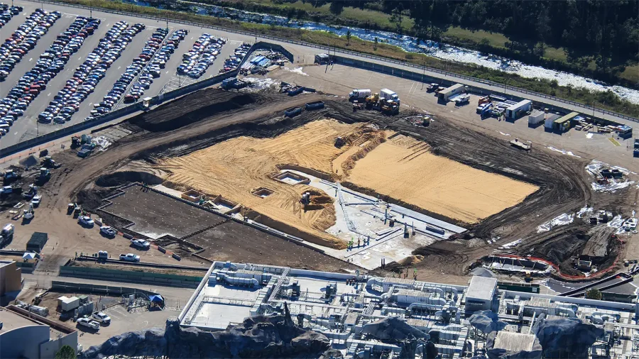 Monsters, Inc. Coaster Construction Reveals Complex Foundation at ...